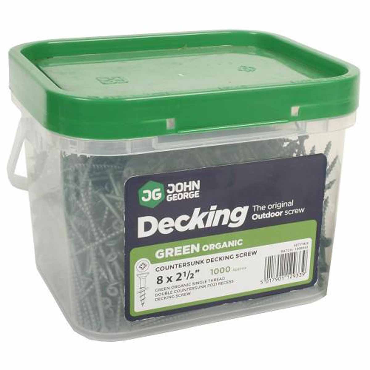 Decking Screw Organic Green CSK Pozi Tub (1000) - Daws Heath Timber Ltd