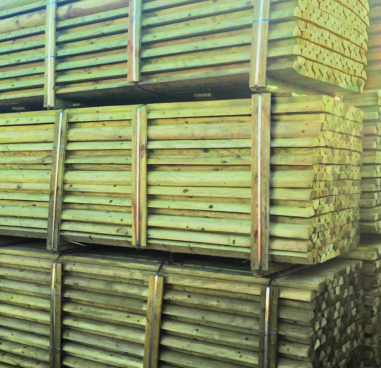 Machined Half Round Pole 100mm Diameter x 3.66m - Daws Heath Timber Ltd