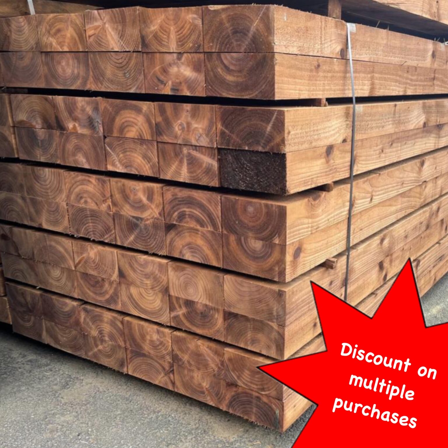Softwood Pressure Treated Brown Sleepers 100mm x 200mm x 2400mm - Daws ...