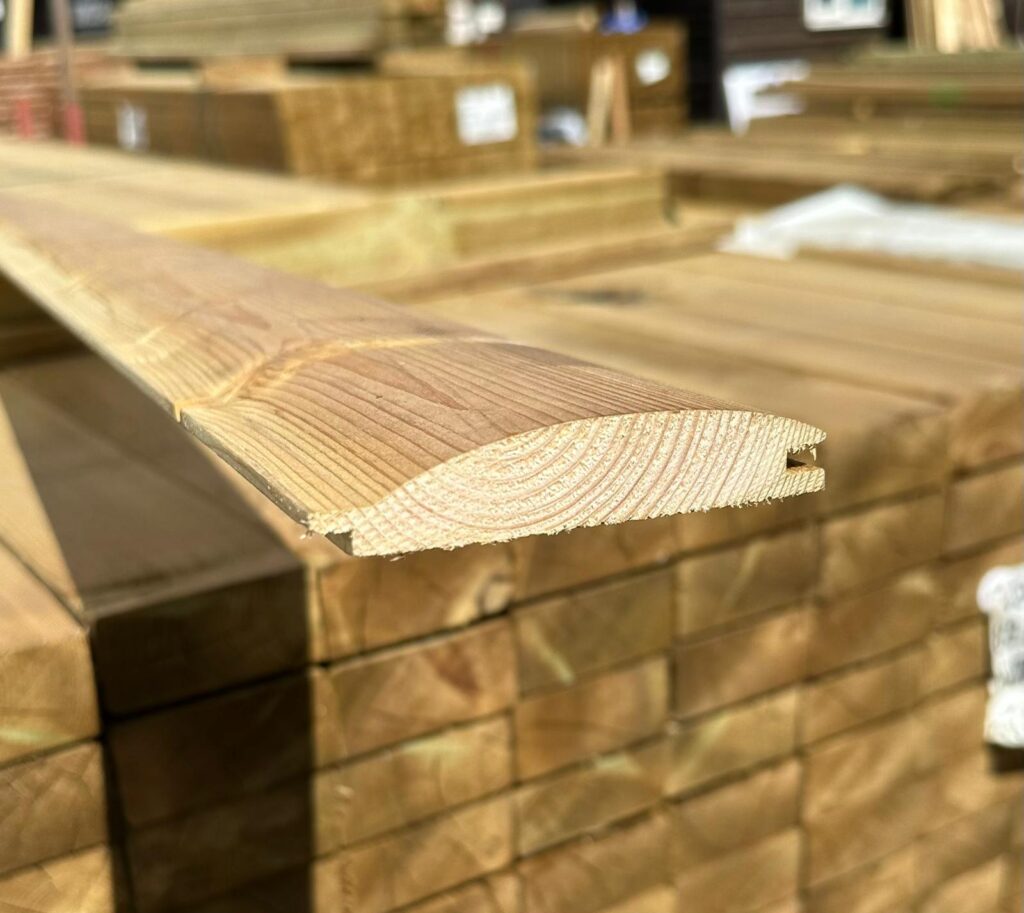 Pressure Treated Redwood Softwood Loglap 25mm x 100mm - Tongue & Groove ...