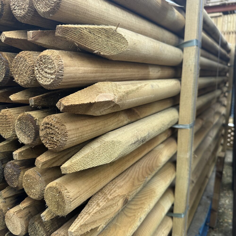 Machined Round Pole 50mm Diameter x 2400mm - Tree Stake