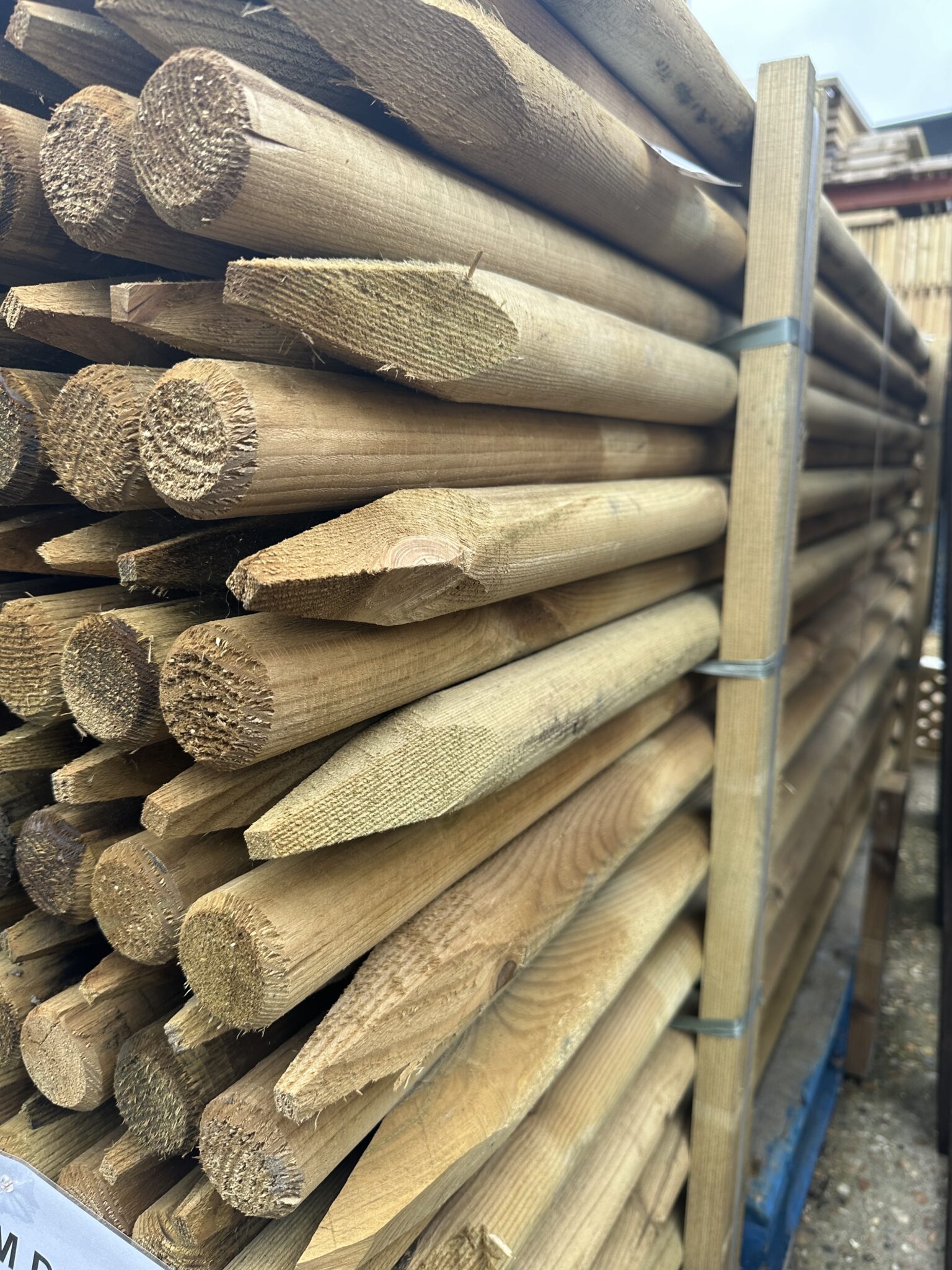 Machined Round Pole 50mm Diameter x 2400mm - Tree Stake